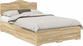 Rám postele s čelo Sonoma dub 135 x 190 cm Kompozitní dřevo 3413204