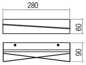 Redo 01-2394 nástěnné LED svítidlo Zigo pískově černé, 14W, 3000K, 28cm