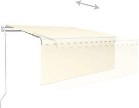 Automatická markýza roleta LED a senzor větru 3x2,5 m krémová 3069272
