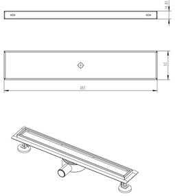 BPS-koupelny Sprchový odtokový žlab 2in1 DL02  100 cm, satén
