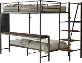 Patrová postel, černá, kov, 90x200, NIVARA Kondela 0000416498