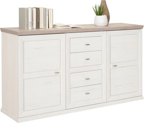 XXXLutz ŠIROKÁ KOMODA, šedá, bílá, 160/89/43 cm Hom`in - Široké komody - 000003000108