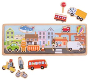 Bigjigs Toys Magnetické puzzle město