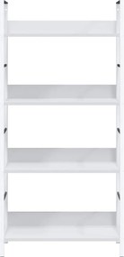 Knihovna se 4 policemi bílá 60x27,6x124,5 cm kompozitní dřevo 288224