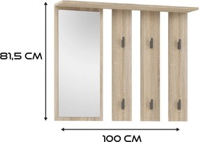 Věšák na zeď PARMA - dub sonoma