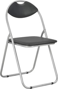 Skládací židle 2 ks, černá, umělá kůže 284407