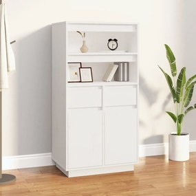 Skříň highboard bílá 60 x 40 x 116,5 cm masivní borové dřevo - Default Title