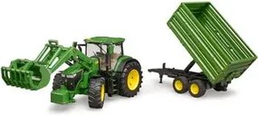 Bruder 03155 Traktor John Deere s předním nakladačem a sklápěcím přívě