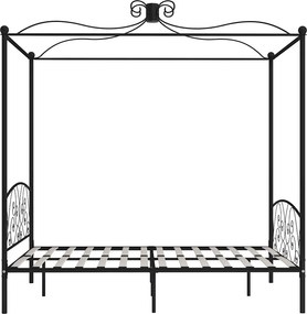 Rám postele s nebesy černý kovový 180 x 200 cm 284479