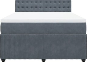 Box spring postel s matrací tmavě šedá 160x200 cm samet 3287795