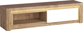 LIVINIO | TV stolek L-9 s výklopnými dvířky | 162 cm | V CENĚ LED LIŠTA | ribbeck/bílá lesk
