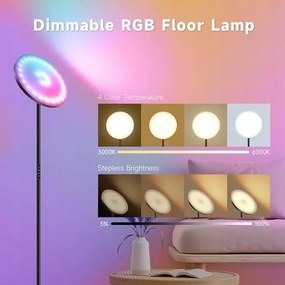 Stojací lampa do obývacího pokoje, stmívatelná: Rgb Led s dálkovým ovládáním