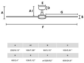 FARO 34355-Stropní ventilátor RUDDER L béžová/bílá pr. 132 cm + dálkové ovládání