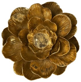 Zlatý svícen na čajovou svíčku ve tvaru květu Flower Gold - 19*19*10 cm