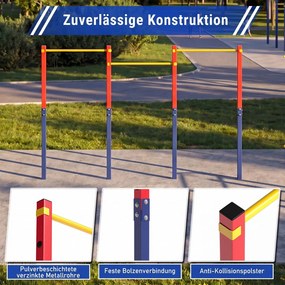 Costway Stahovací tyč vodorovná tyč výškově nastavitelná 80-172 cm z pozinkované