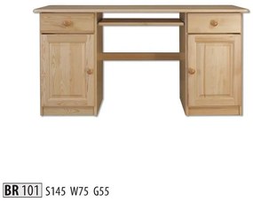 ImportWorld Psací stůl Gabriel masiv v75 x š145 x h55 cm (Barva dřeva: Ořech)