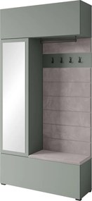 Předsíňová stěna se sedákem 115 cm Tejo mlhavě zelená (TEJ009C+TEJ244)