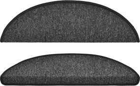 Schodové rohože 15 ks 56x17x3 cm antracitové půlkulaté 133876