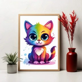 Plakát - Barevná Kočka