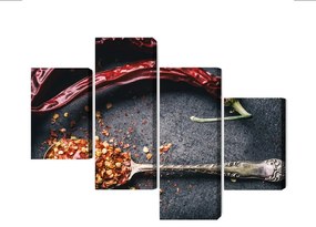 Vícedílný obraz Sušené Chilli Papričky Nedostatek Nedostatek Plátno Canvas 240x150