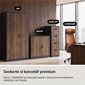 Kancelářské kožené manažerské křeslo hnědé COMMAND