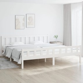 Rám postele bílý masivní dřevo 180 x 200 cm Super King,  810695