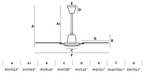 FARO 33111 - Stropní ventilátor MALVINAS pr. 140 cm