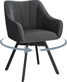 Jídelní židle Yaheetech – tmavě šedá, 55 cm (šířka) × 58,5 cm (hloubka) × 82 cm (výška) (257264776407)