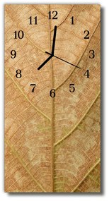 Skleněné hodiny vertikální Přírodní list béžový