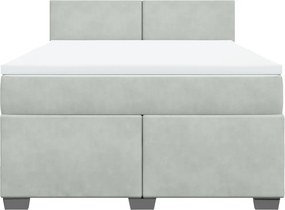 Box spring postel s matrací světle šedá 140x190 cm samet 3288600