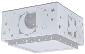 Dalber 63236E - Dětské stropní svítidlo MOONLIGHT 2xE27/60W/230V šedá