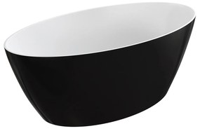 OMNIRES - Volně stojící vana Siena M+ - 161 x 81 cm - bílá/černá