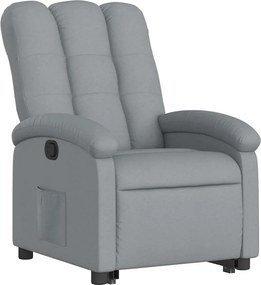 Zvedací polohovací křeslo světle šedé textil 3204092