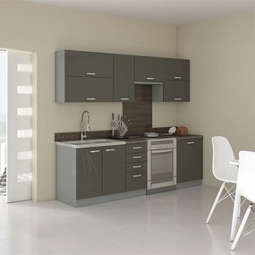 GREY gr | dolní skříňka 80 D 3S zásuvková | 80 cm | PREMIUM BOX | světle šedá/tmavě šedá lesk