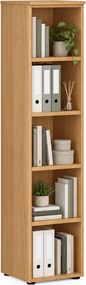 Kancelářský regál PRIMO WOOD, 400 x 420 x 1781 mm, buk