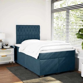 Box spring postel s matrací modrá 120 x 190 cm samet 3293168