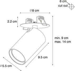 Moderní zapuštěné bodové svítidlo bílé GU10 50 mm - Chels