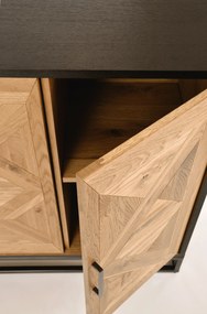 Komoda Indus 117 cm z masivu dub přírodní/grafit