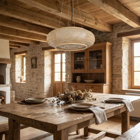 Toolight Toolight, závěsné stropní svítidlo 50cm, 3xE27, APP1909-3CP, přírodní hnědá-černá, OSW-66057