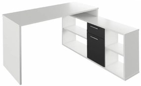PC stůl, bílá / černá, NOE NEW