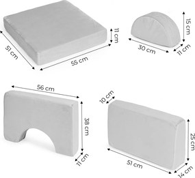 Dětské modulární křeslo DIY šedé