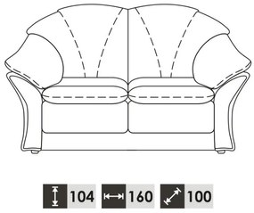 FALCO Kožená sedací souprava Boston 3+2+1 rozkládací Hlavní látka: kůže S43