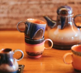 Pomerančově modrý hrnek Coffee 70s Arabica - 10*7*8cm / 250 ml
