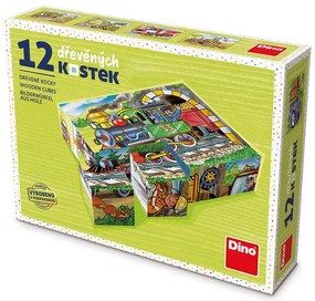 Dino Dřevěné kostky Mašinka