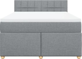 Box spring postel s matrací světle šedá 140 x 200 cm textil 3286703