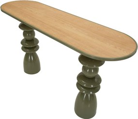 Zelený kovový konzolový stolek 45x150 cm Metal Console – Mauro Ferretti