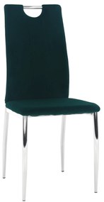 Jídelní židle, smaragdová Velvet látka / chrom, Tempo Kondela OLIVA NEW