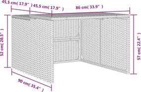 vidaXL Garáž pro robotickou sekačku 86x90x52/57 cm polyratan [365404] Barva: Šedá