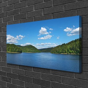 Obraz na plátně Jezero Les Krajina 120x60 cm