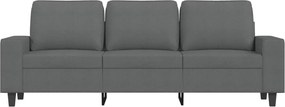 3místná pohovka s podnožkou tmavě šedá 180 cm textil 3201152